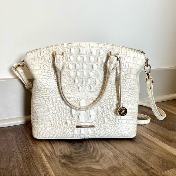 Brahmin | Bags | Brahmin Duxbury Satchel In Melbourne White | Poshmark
